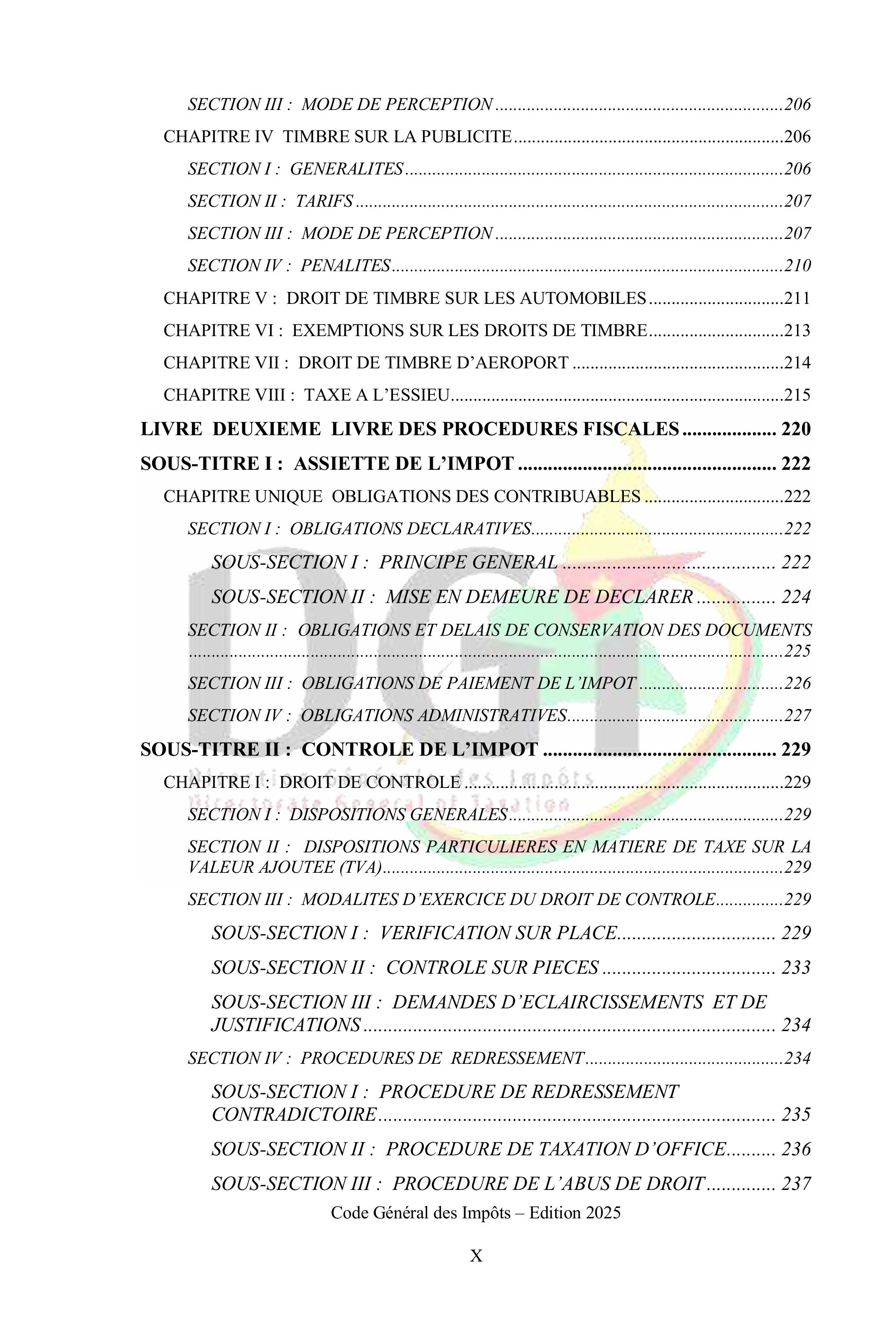 CODE GENERAL DES IMPOTS Mis à jour au 1er janvier 2025 | Direction Générale des Impôts (DGI)